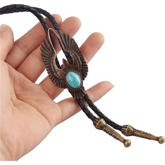 Accessories | Mens Bolo Tie Cowboy Necklace Leather Peace Dove Bolo ...